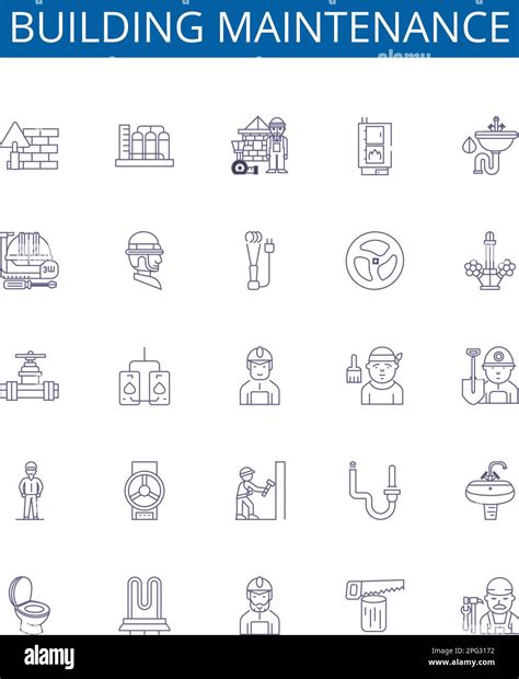 Building Maintenance Line Icons Signs Set Design Collection Of Repair