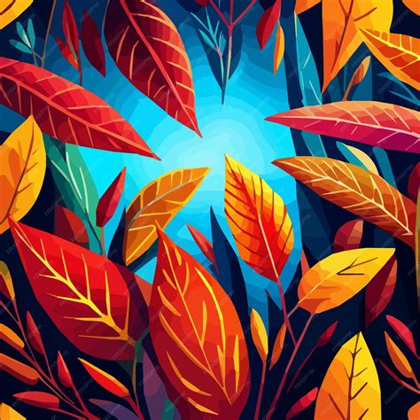 Premium Vector Illustration Of Tropical Colorful Plants In The Form