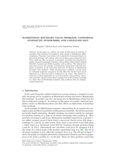 Pdf Hamiltonian Boundary Value Problems Conformal Symplectic