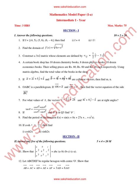 Mathematics Ia1 Pdf Matrix Mathematics Euclidean Vector
