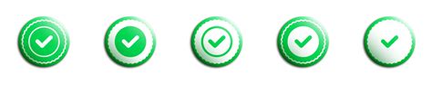 Profile Verification Check Marks Icons Stickers With Tick Flat Vector Illustration