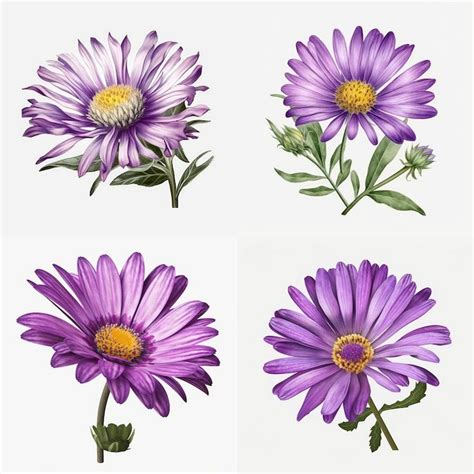 Purple Daisy Clipart 24 High Quality S Digital Download Perfect For
