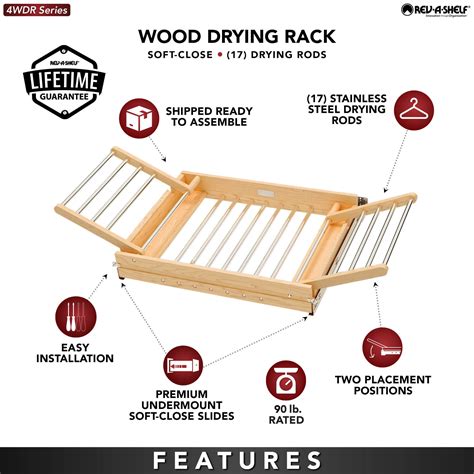 Wood Drying Rack Drawer Rev A Shelf