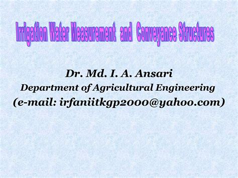 Irrigation Wter Measurement And Water Conveyance Systems Ppt Canoeing And Kayaking Extreme