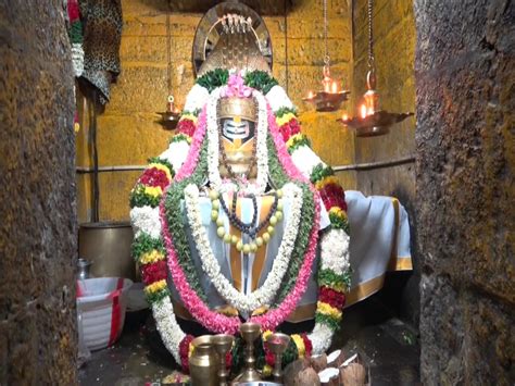 At Sri Purani Pushpakarani Kaliamman Temple Worship With Camphor And