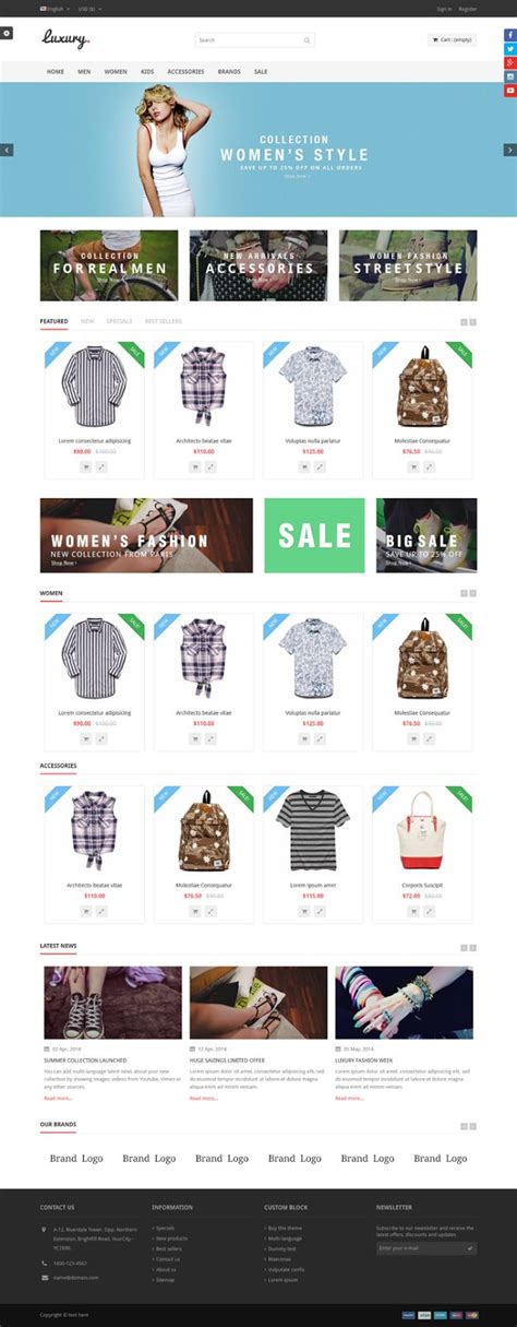 LuxuryShop New Prestashop Theme Download New Themes Prestashop Themes Web Design Website