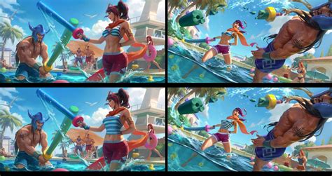 Pool Party Fiora Originaltop Vs Censoredbottom Art R