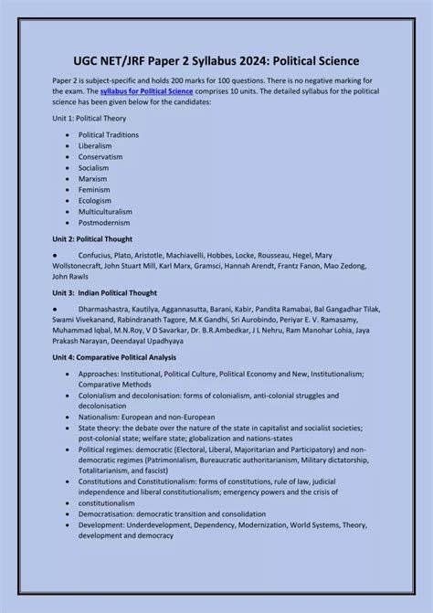 Ppt Ugc Netjrf Paper 2 Syllabus 2024 Political Science Powerpoint