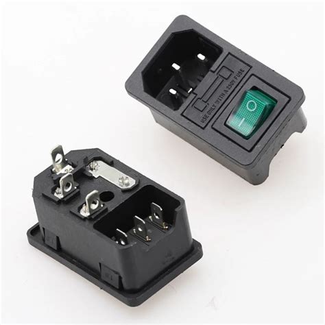 Rocker Switch Fused Iec 320 C14 Inlet Power ซ็อกเก็ตโคมไฟฟิวส์สวิทช์เสียบปลั๊กพร้อมฟิวส์ ไม่แถม