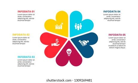 Abstract Flat Elements Cycle Diagram 5 Stock Vector Royalty Free