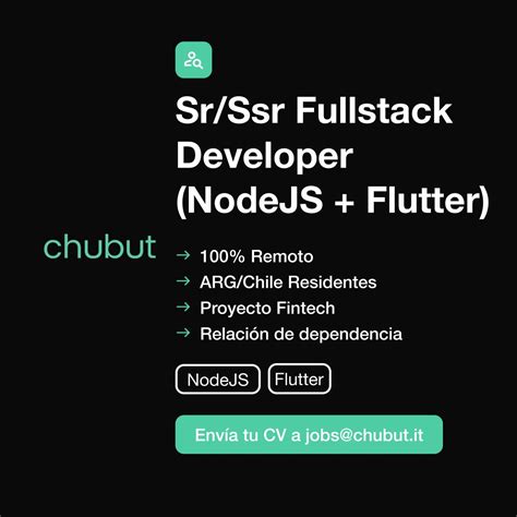 fullstackdeveloper nodejs flutter nodejs backenddeveloper… chubut it