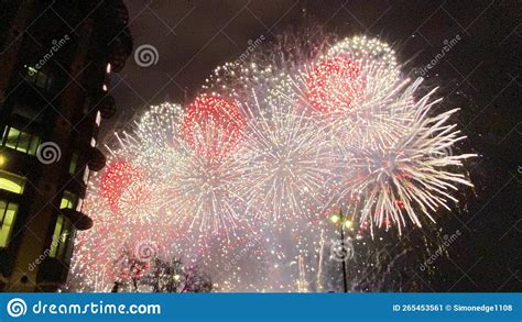a view of a fireworks demonstration stock image image of flashing outdoors 265453561