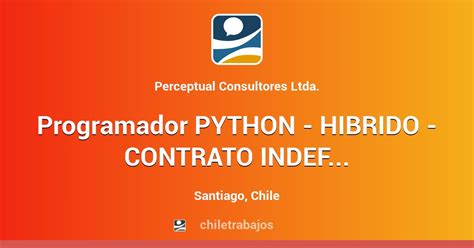 Programador Python Hibrido Contrato Indefinido Santiago