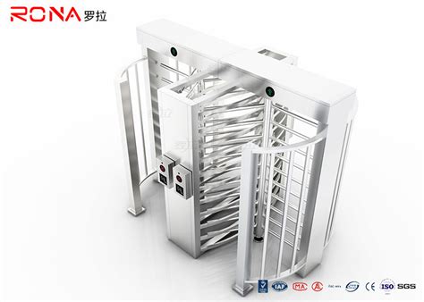 Pedestrian Access Control Full Height Turnstile Integrated Rfid Finger Print Security System