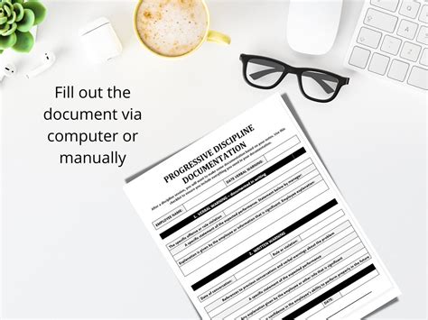 Progressive Discipline Documentation Employee Write Up Ms Etsy