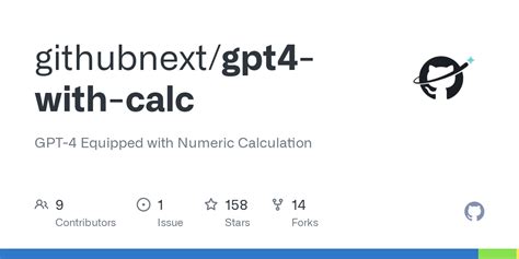 github githubnext gpt4 with calc gpt 4 equipped with numeric calculation