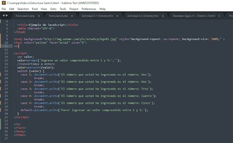 Estructura Switch En Javascript