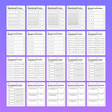 Hojas De Trabajo Para Identificar Fracciones Equivalentes