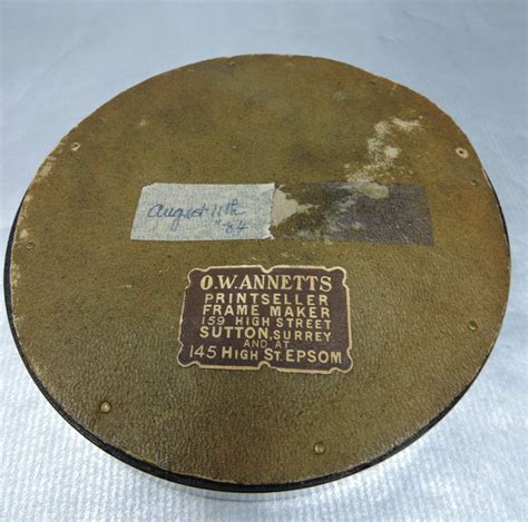 Rare Framed Pratt Ware Ceramic Pot Lid Captain Cuttle Charles Dickens Character