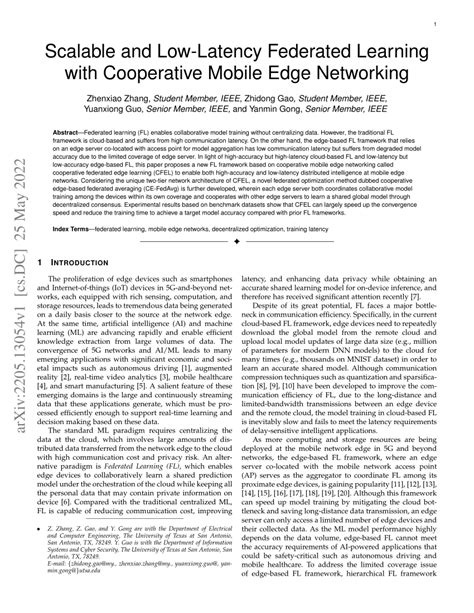 Pdf Scalable And Low Latency Federated Learning With Cooperative Mobile Edge Networking