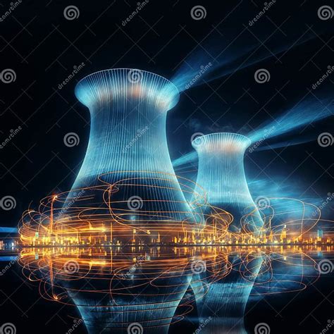 Glowing Galaxy Core Abstract Nuclear Reactor Pulsates In The Void Generative Ai Stock