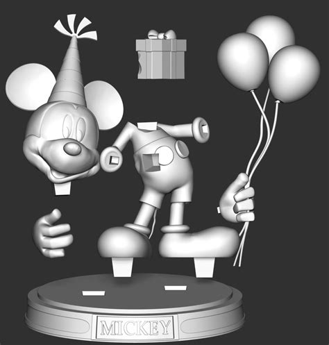 Archivo 3d Mickey Con Party Fanart・diseño Para Descargar Y Imprimir En