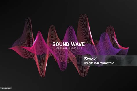 음파 동적 효과 입자가 있는 벡터 그림 팟캐스팅에 대한 스톡 벡터 아트 및 기타 이미지 팟캐스팅 3차원 형태 검정색 배경 Istock