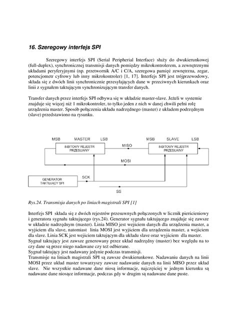 Szeregowy Interfejs Spi Charakterystyka Docsity