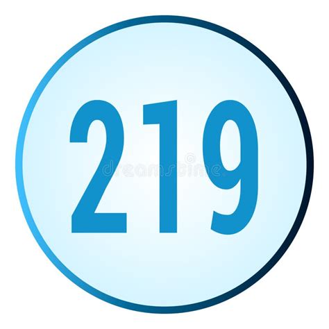 Number 219 Symbol Or Logo With Round Frame In Blue Gradient Color Stock