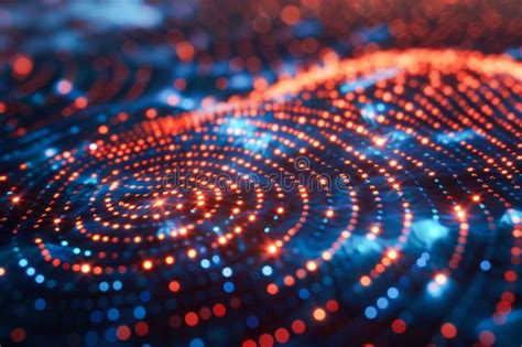 Intricate Fingerprint Overlay On Digital Circuit Board In Dim Light