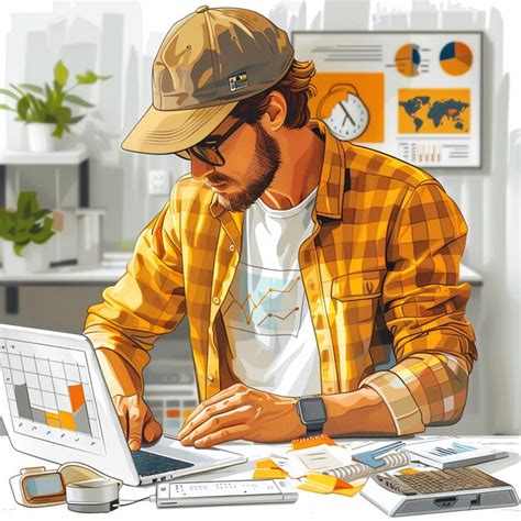 Web Developer Quantitative Analyst In A Minimal Drawing Premium Ai