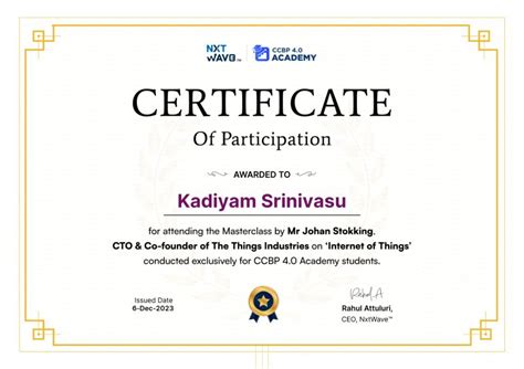 Srinivasu Kadiyam On Linkedin Appreciation Recognition Motivation Nxtwave Iot