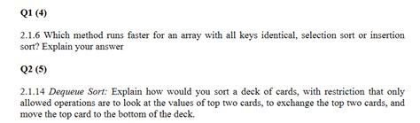 solved q1 4 2 1 6 which method runs faster for an array