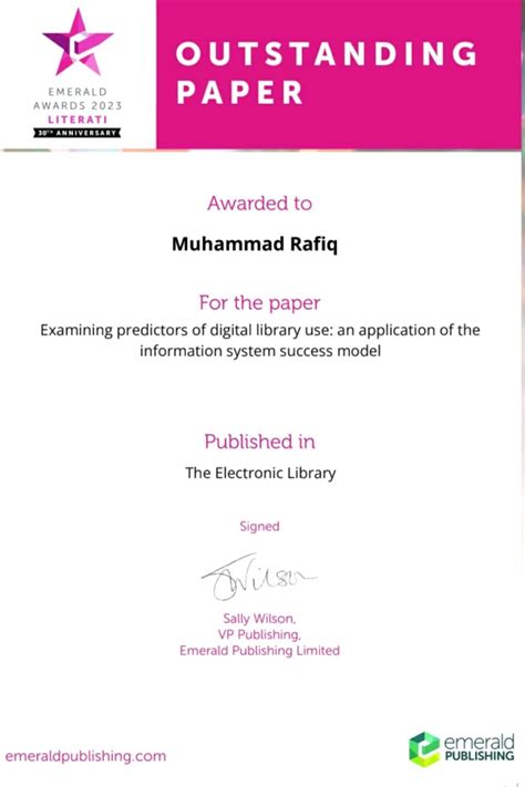 Dr Muhammad Rafiq On Linkedin Our Research Paper Won The Outstanding