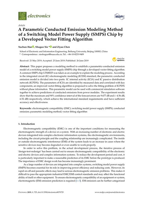 pdf a parametric conducted emission modeling method of a switching