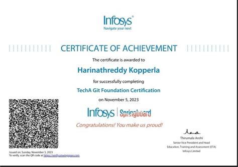 Infosysspringboard Git Github Certification Harinath Reddy Kopperla