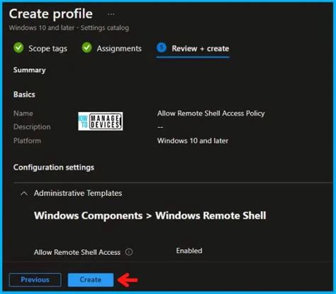 allow remote shell access policy using intune htmd blog