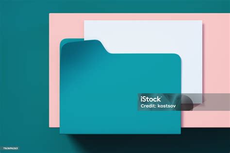 여러 가지 빛깔의 배경에 문서와 흰색 종이 시트와 청록색 폴더 3d 렌더링 0명에 대한 스톡 사진 및 기타 이미지 0명 책 공란 Istock