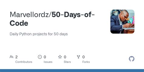 GitHub Marvellordz Days Of Code Daily Python Projects For Days