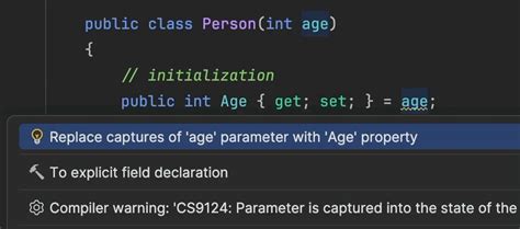 Primary Constructors Using C 12 In Rider And Resharper The Net