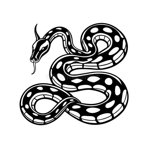 Majestic Reticulated Python Linocut Arts Design Stock Illustration Illustration Of Icon