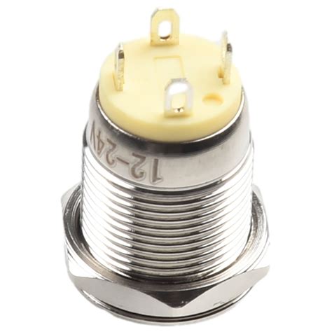 12mm Metal Push Button Switch Power Button Waterproof Flat Led Light