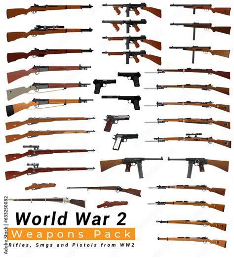 Ww2 Weapons Pack Ai Illustrator Stock Vector Adobe Stock