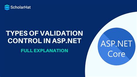 Types Of Validation Control In Aspnet Aspnet Tutorial Youtube