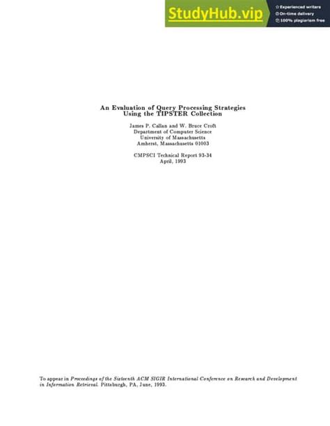 an evaluation of query processing strategies using the tipster