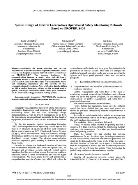 system design of electric locomotives operational safety monitoring