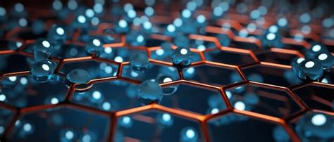 Premium Photo Metallic Blue Molecular Structure