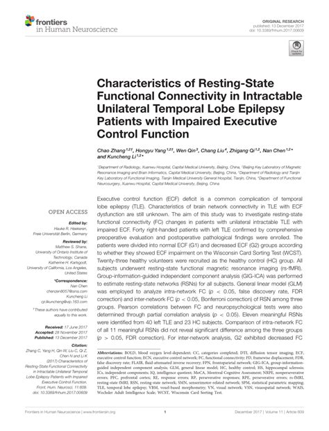 Pdf Characteristics Of Resting State Functional Connectivity In