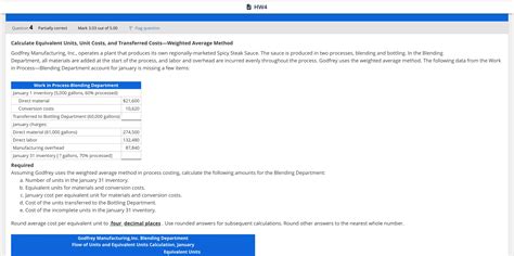 solved calculate equivalent units unit costs and