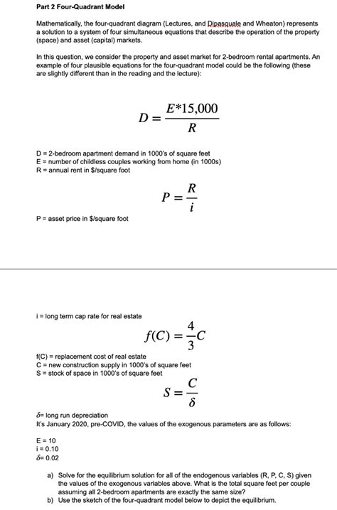 solved part 2 four quadrant model mathematically the